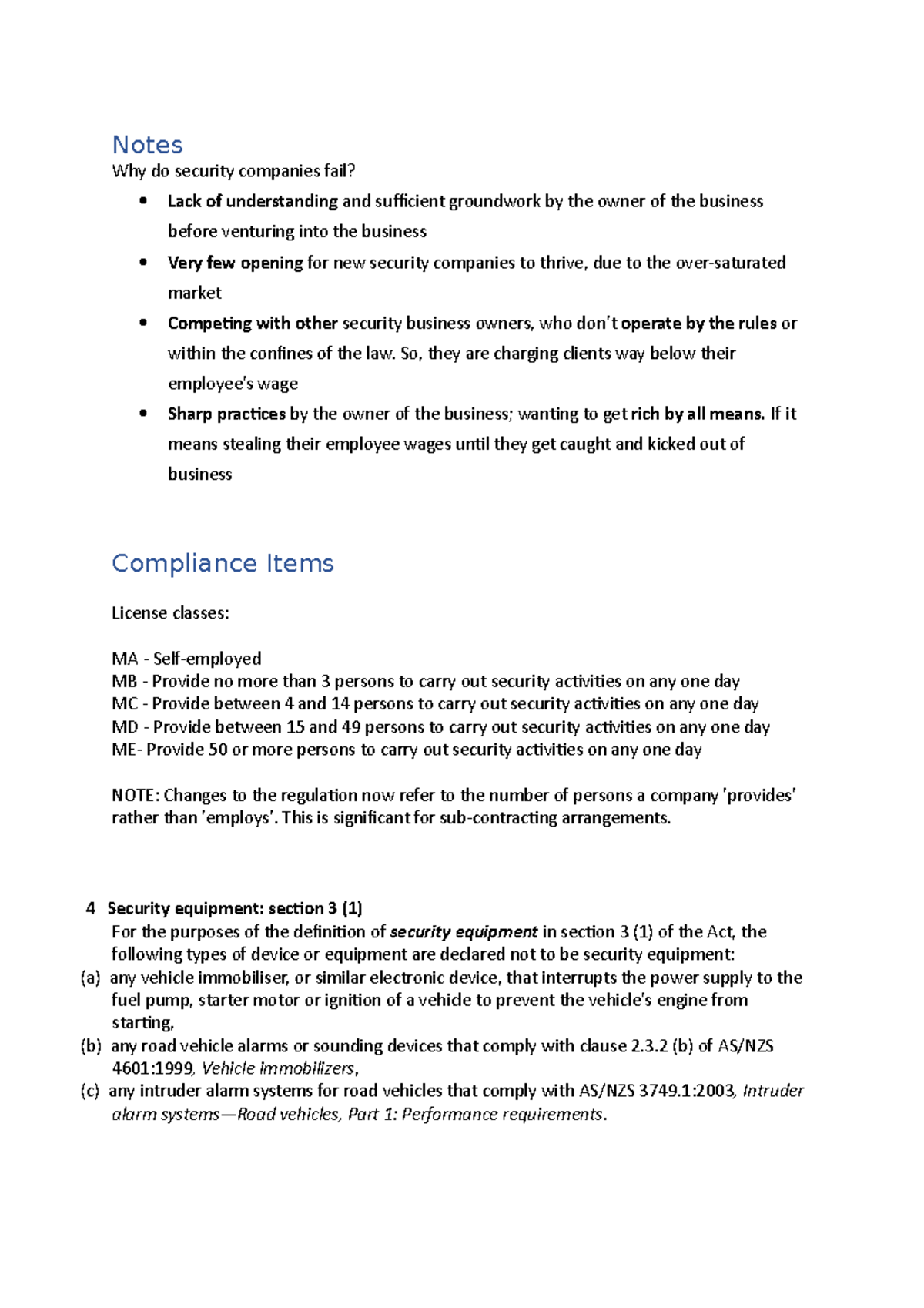 Security notes 1 - Notes Why do security companies fail? Lack of ...
