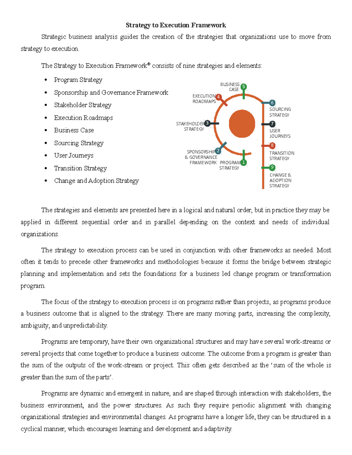 Strategy TO Execution Framework - Strategy to Execution Framework ...