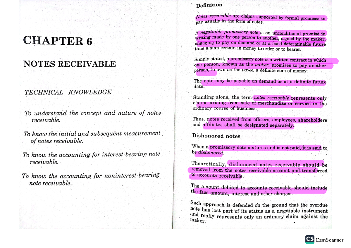 Chap 6 Notes Receivable - Accountancy - Studocu