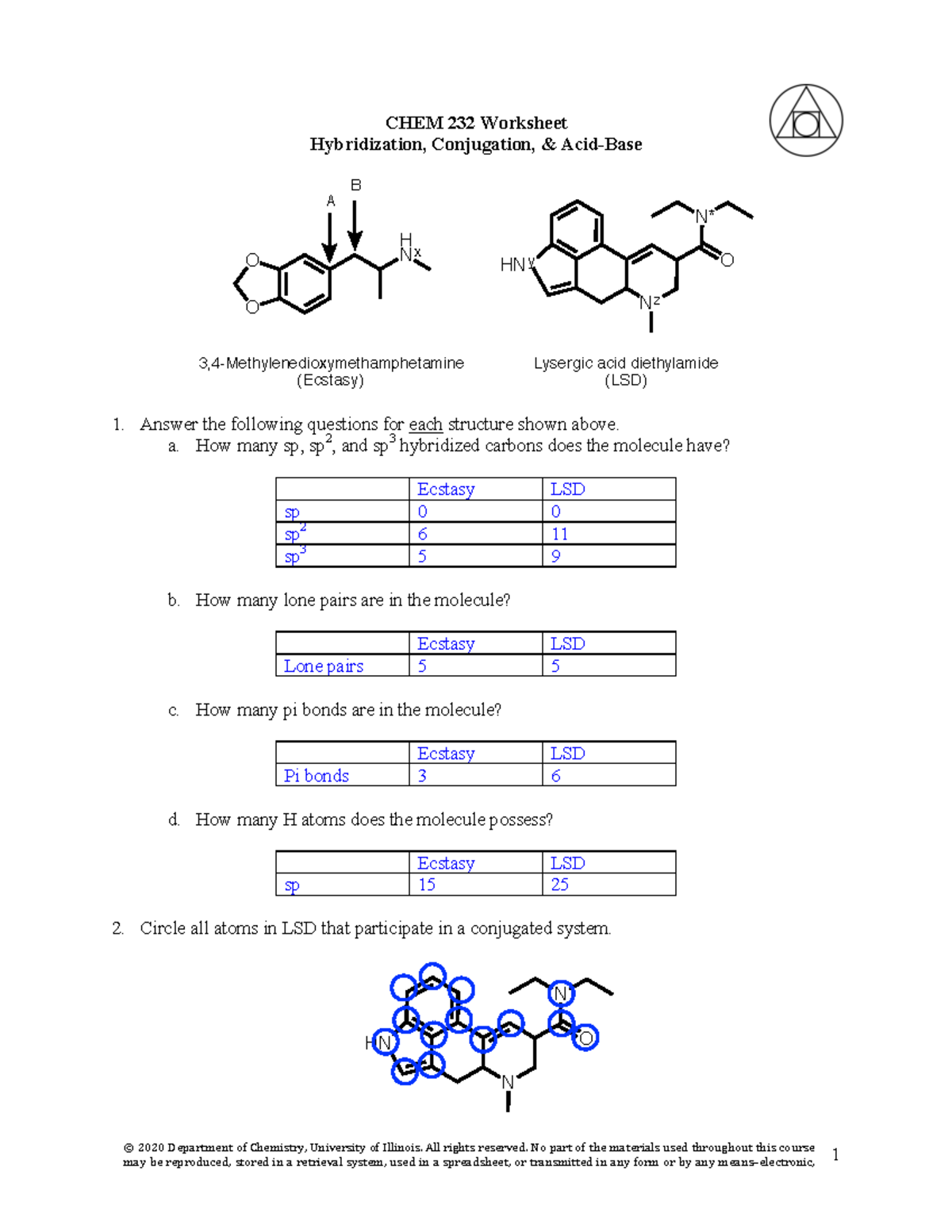 PPP 3b KEY - Orbitals and Reactivity - 1 CHEM 232 Worksheet ...