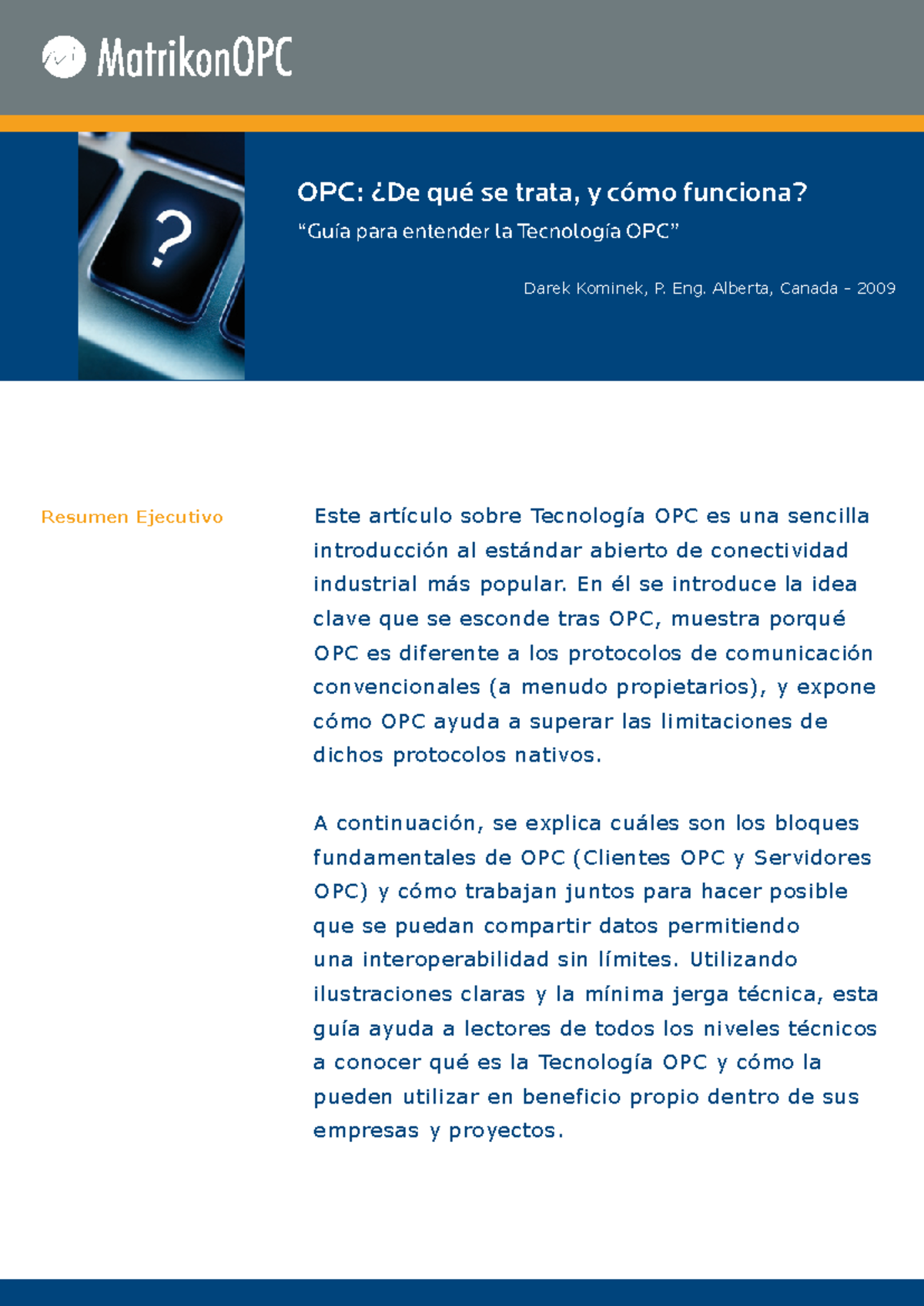 1.3.2 PDF Tecnologia-OPC - OPC: ¿De qué se trata, y cómo funciona? “Guía para entender la ...