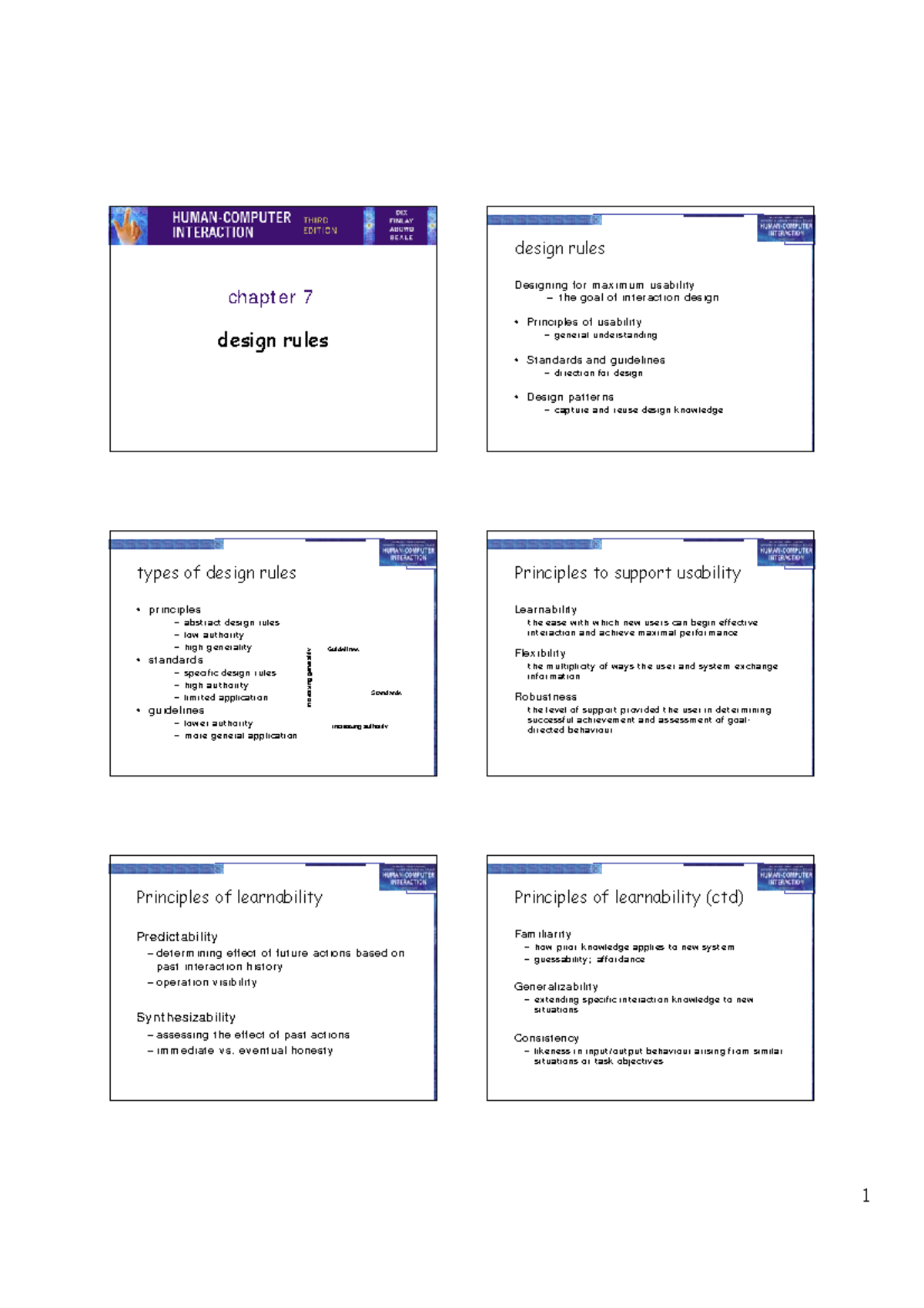 HCI Chap 7 - chapter 7 design rules design rules Designing for maximum ...