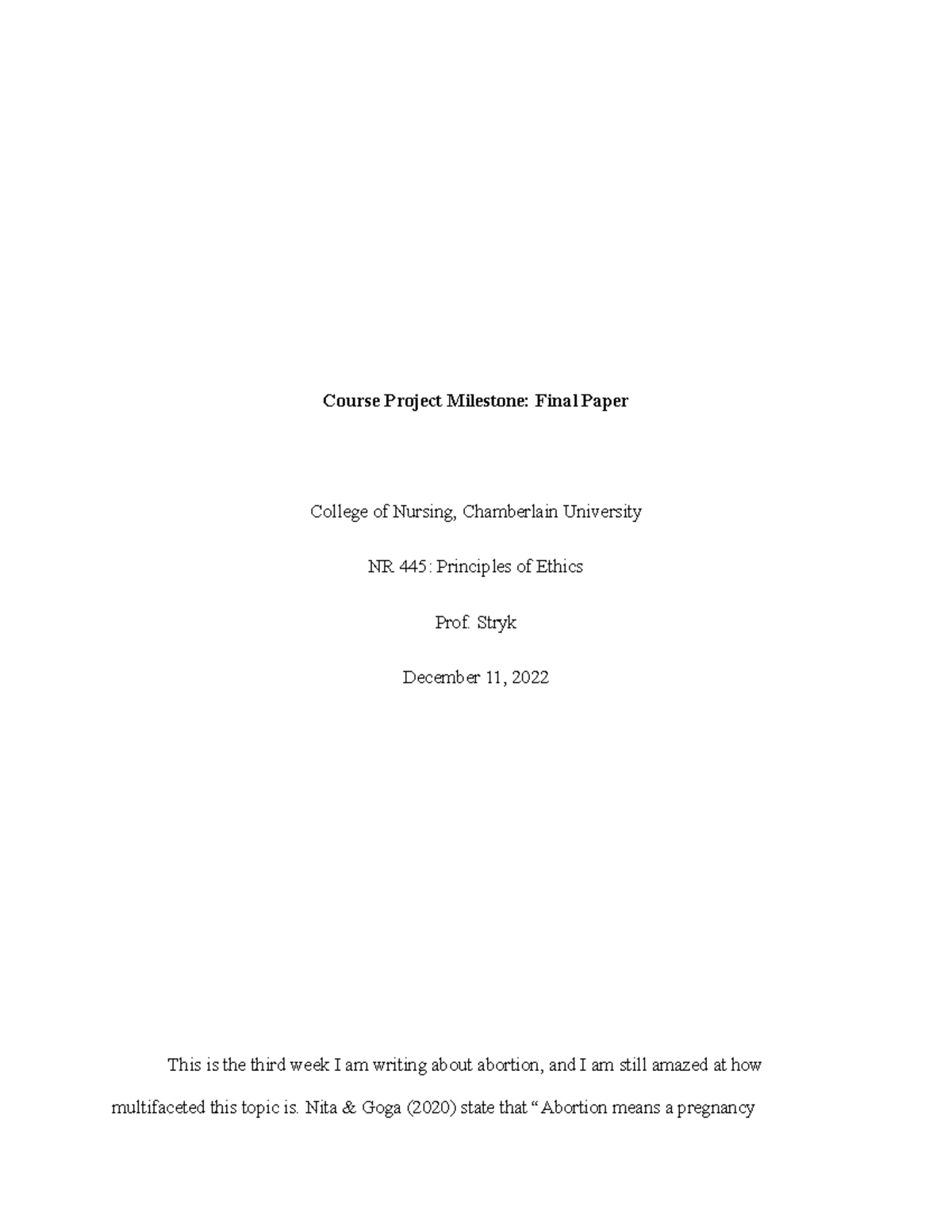 Ethics Week 7 Assignment - Course Project Milestone: Final Paper ...