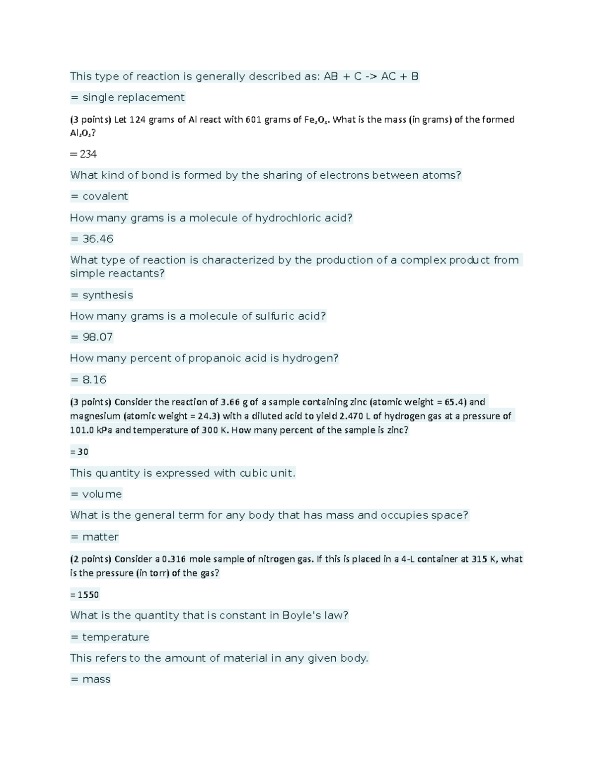 Genchem EXAM - 2nd Semester (4th grading exam) - This type of reaction ...