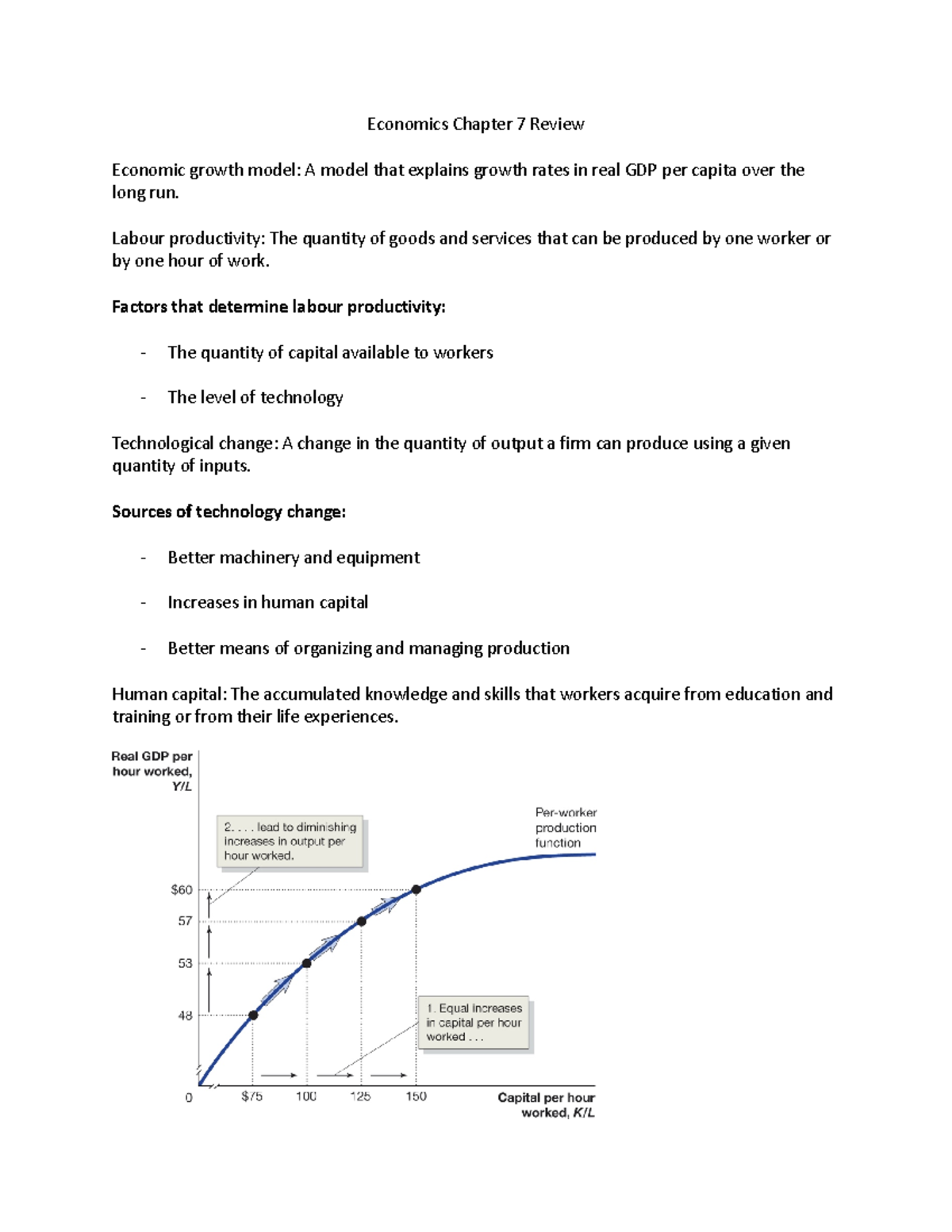 Economics Chapter 7 Review - Economics Chapter 7 Review Economic growth ...