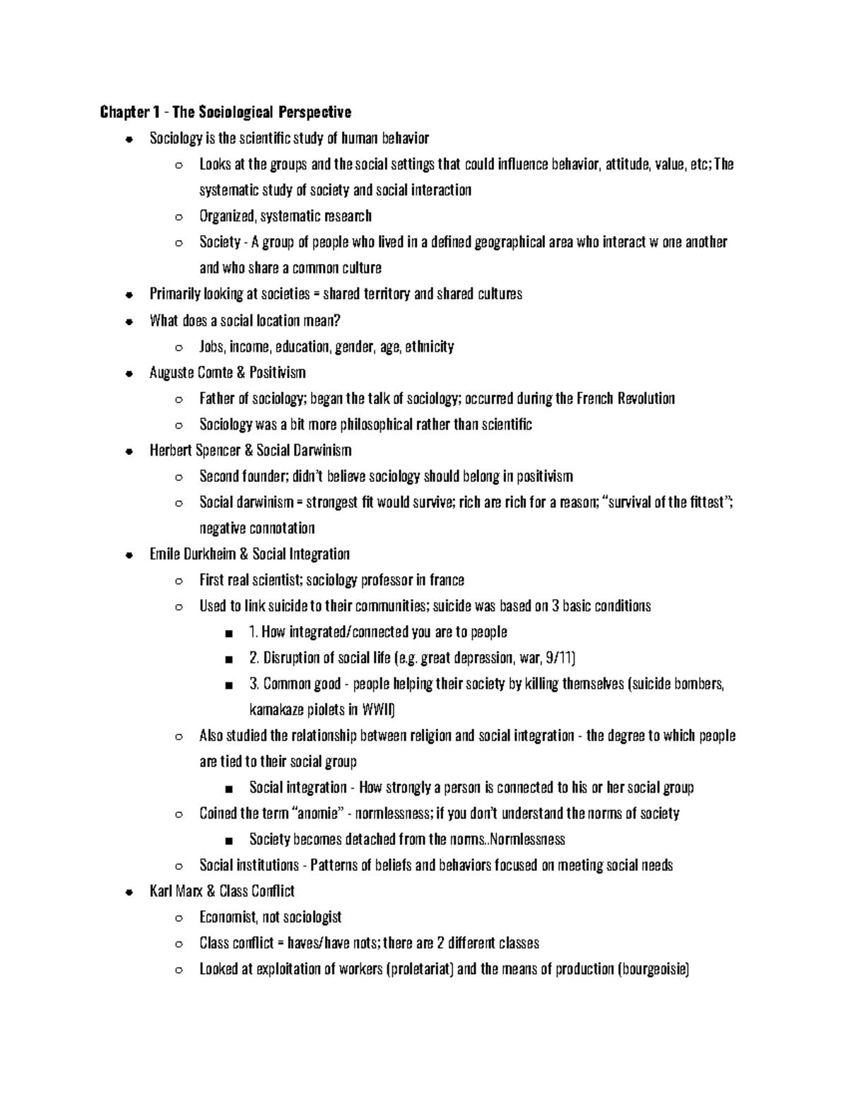Sociology Chapter 1 - The Sociological Perspective - Chapter 1 - The ...
