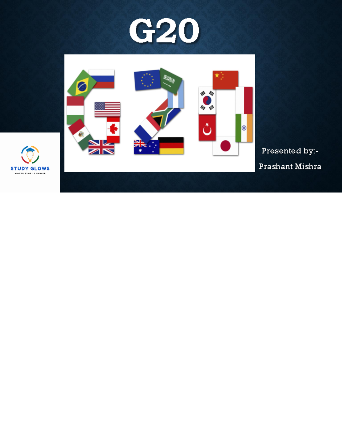 G20 - G20 - G Presented by:- Prashant Mishra Origin 1997-1999 ASIAN Financial Crisis: This was a ...