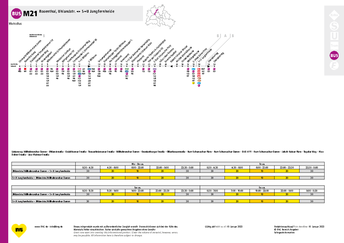 M21 2023-01-10 - Bus - Dieses Infoprodukt wurde mit außerordentlicher Sorgfalt erstellt. Dennoch ...