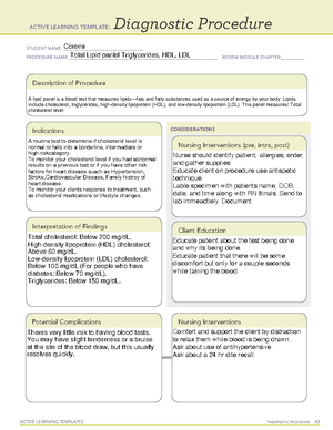 Calcium - Diagnostic Template - ACTIVE LEARNING TEMPLATES THERAPEUTIC ...