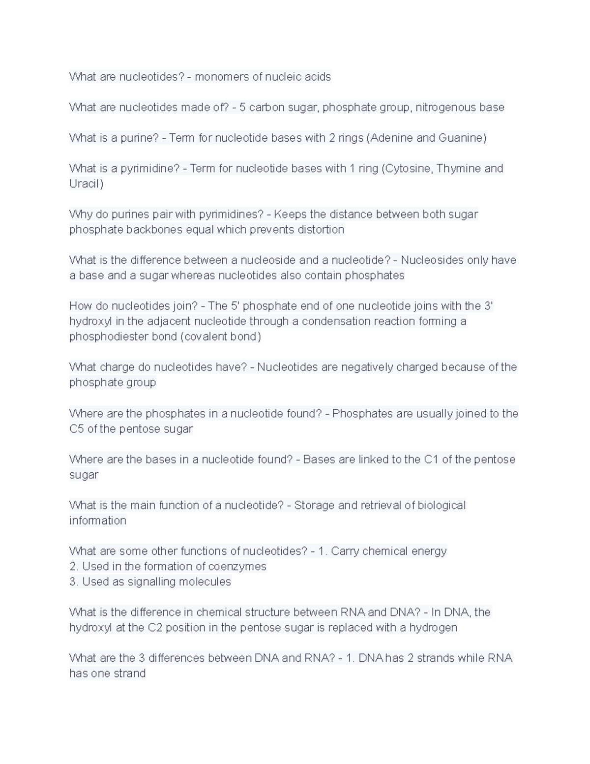 BIO 111 - General Biology - What are nucleotides? - monomers of nucleic ...