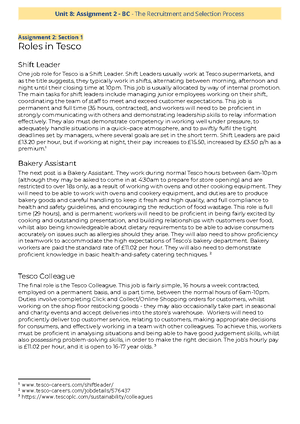 Unit 8 Assignment 1 - Unit 8 Recruitment and Selection – Assignment 1 ...