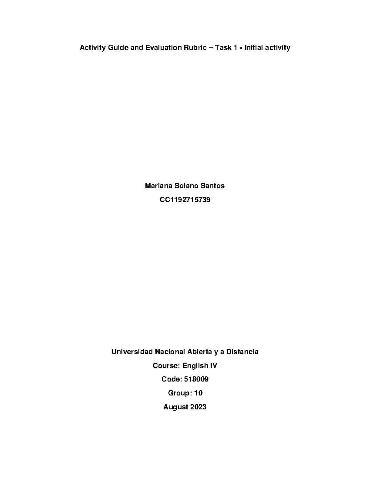 Task 1 initial activity - Activity Guide and Evaluation Rubric – Task 1 ...