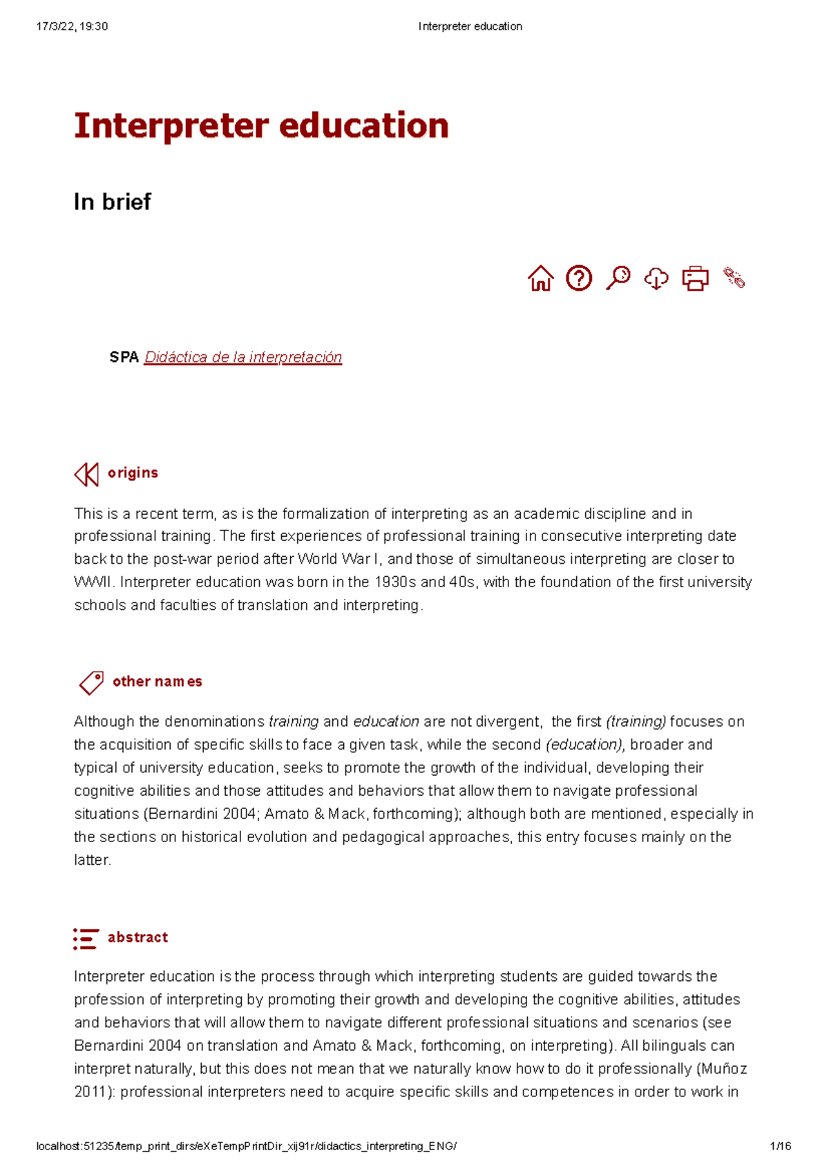 Didactics interpreting ENG - Interpreter education Interpreter ...