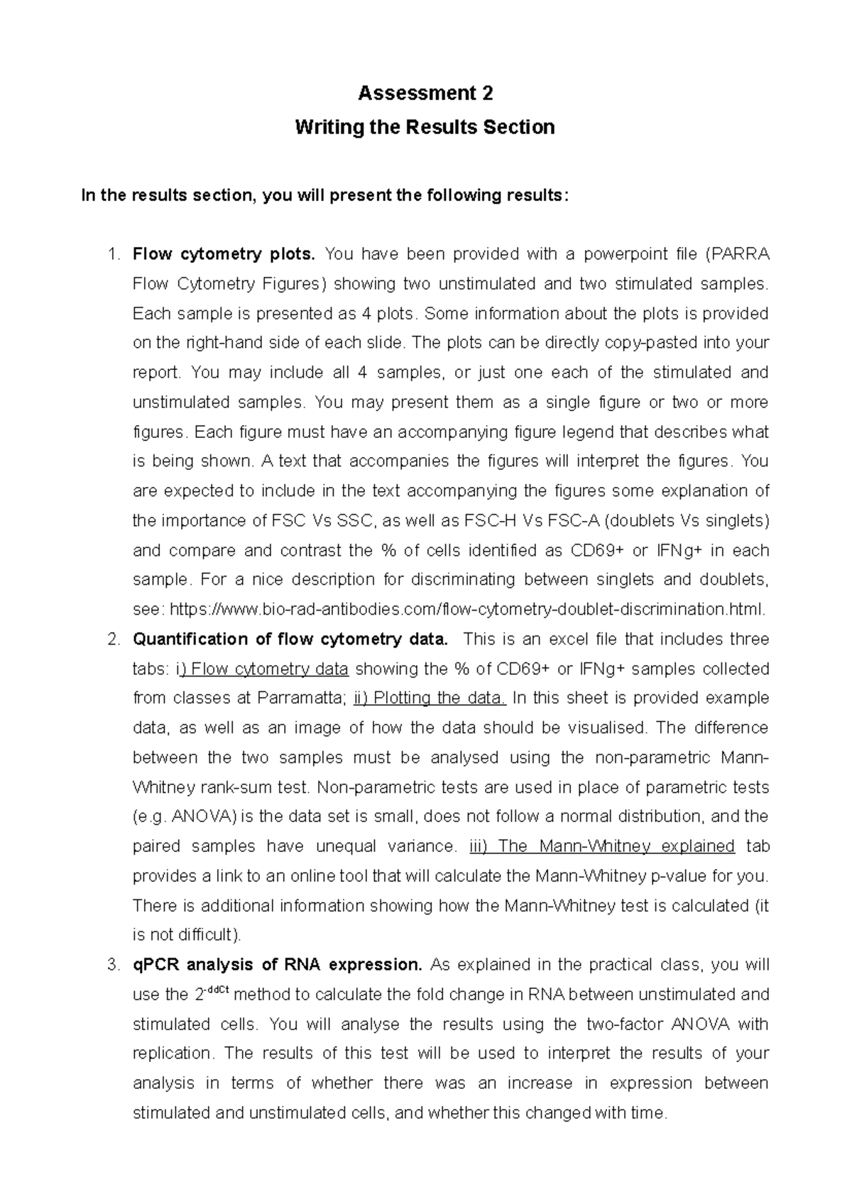 Instructions for results GGHH Assessment 2 2024 - Assessment 2 Writing the Results Section In ...