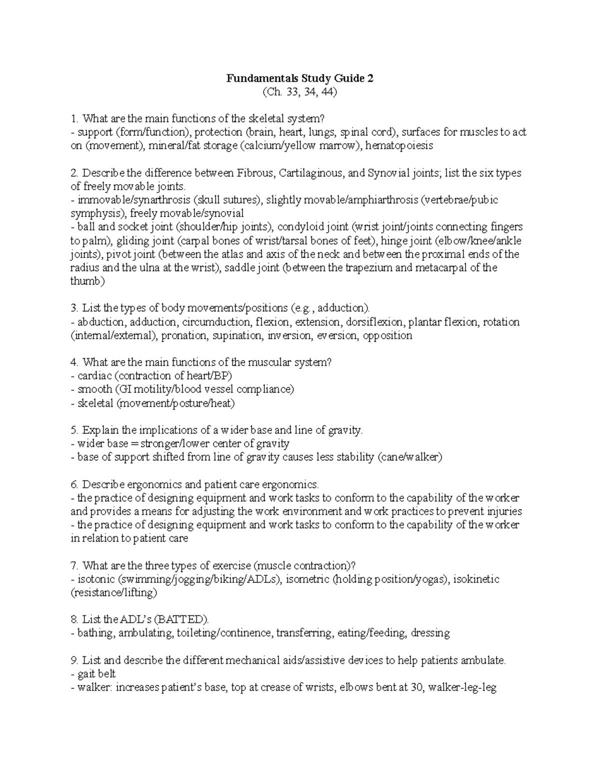 PALS Week 3 Study Guide - blueprint - Fundamentals Study Guide 2 (Ch ...