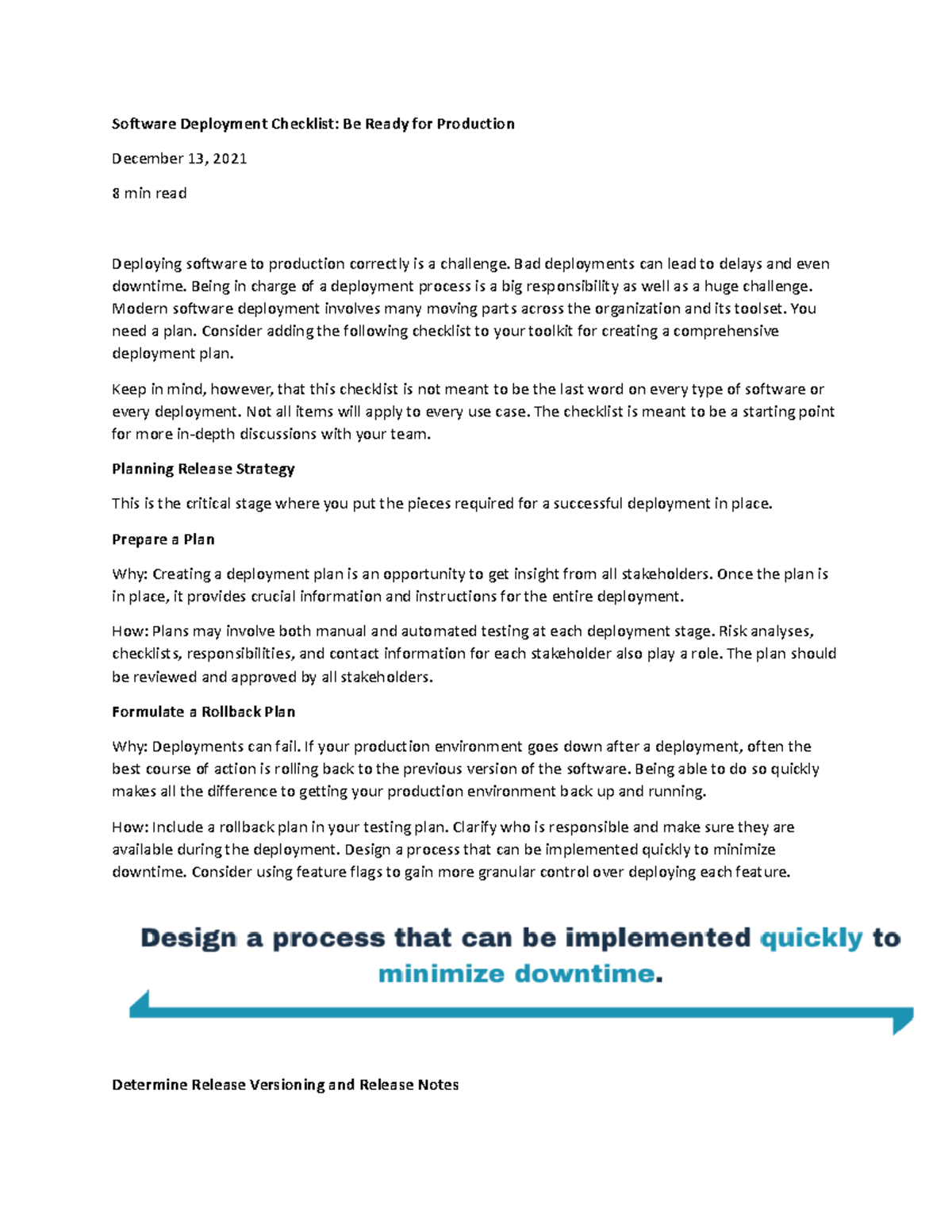 Software Deployment Checklist - Bad deployments can lead to delays and ...