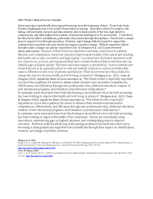 D031 - D031 - Evidence-Based Innovation Proposal Danielle M. Horgan ...