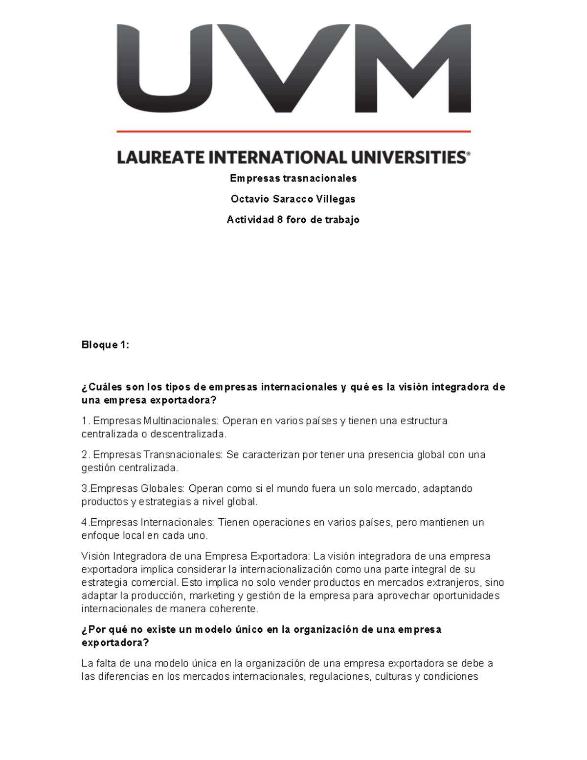 Act 8 OSV Empresas trasnacionales - Empresas trasnacionales Octavio ...