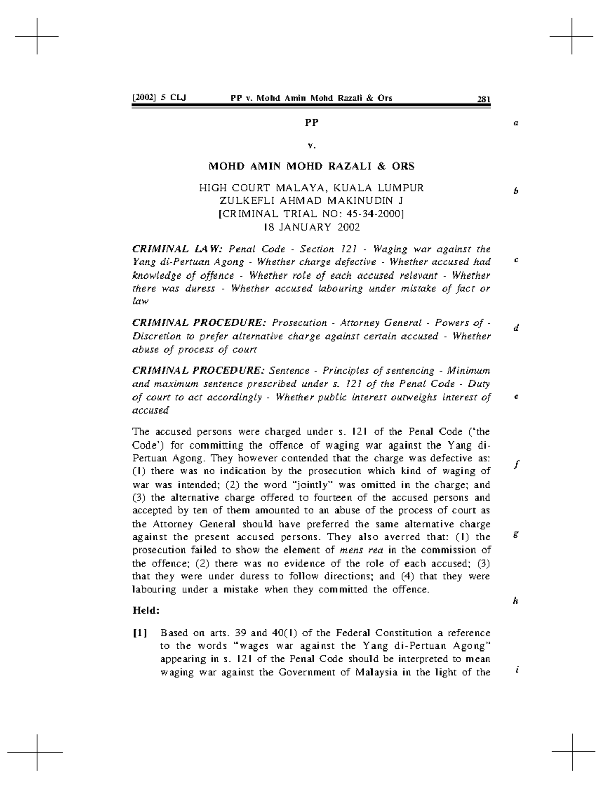 Clj 2002 5 281 almaunah - Ok case of al maunah waging war against ydpa ...
