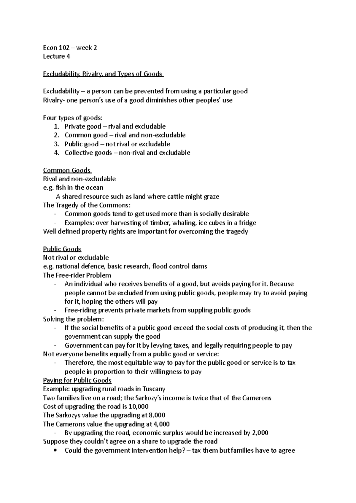 Principles of Economics - Econ 102 – week 2 Lecture 4 Excludability ...