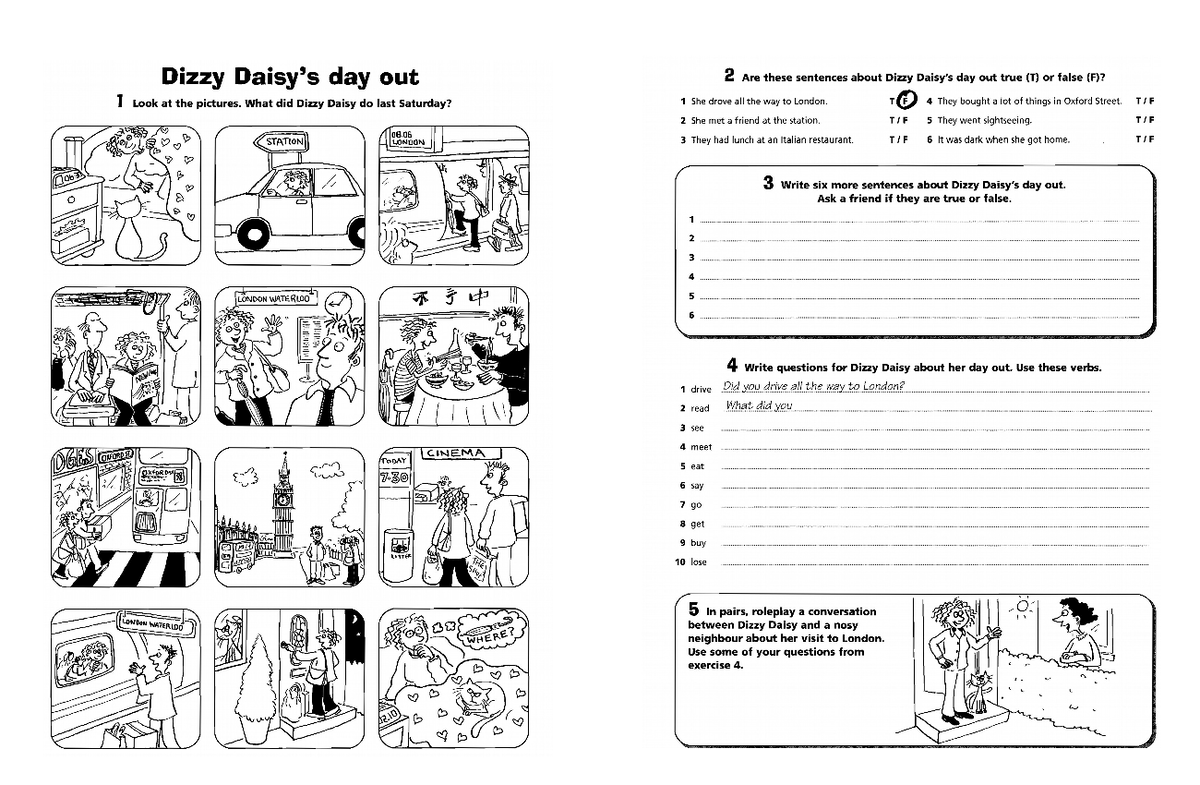 Dizzy Daisy DAYS OUT - verb to be - Inglés I - Studocu
