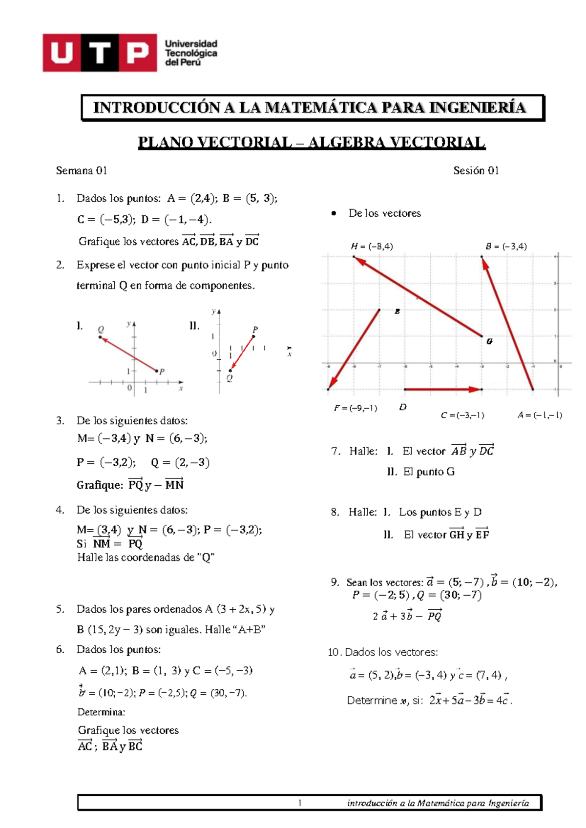 S01.s1 - Resolver ejercicios - Plano Cartesiano - Vectores en R2 ...