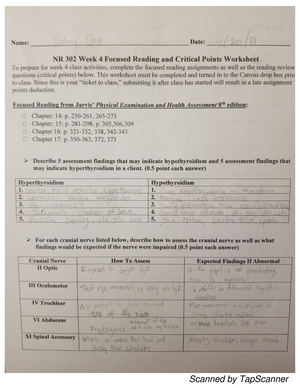 NR 302 Quiz 1 Practice test - The Health Assessment includes all of the ...