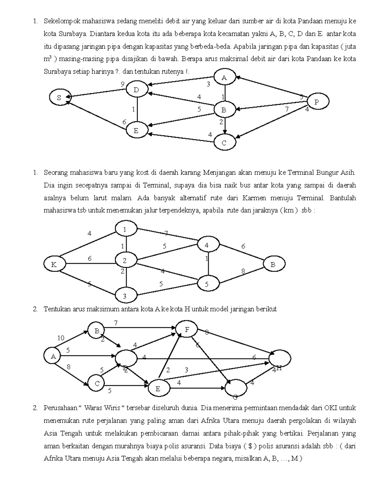 Soal-Jaringan - Soal-Jaringan mathematics course from my university ...