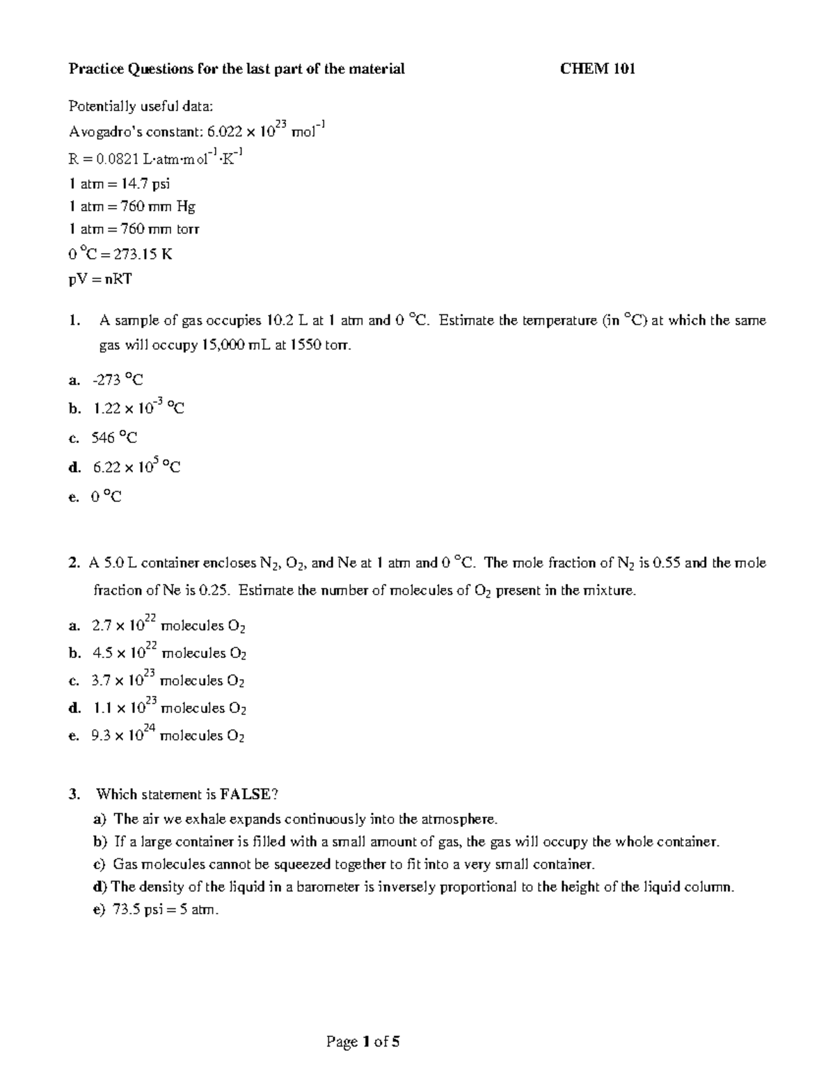 Practice Questions Last part 101 - Practice Questions for the last part ...
