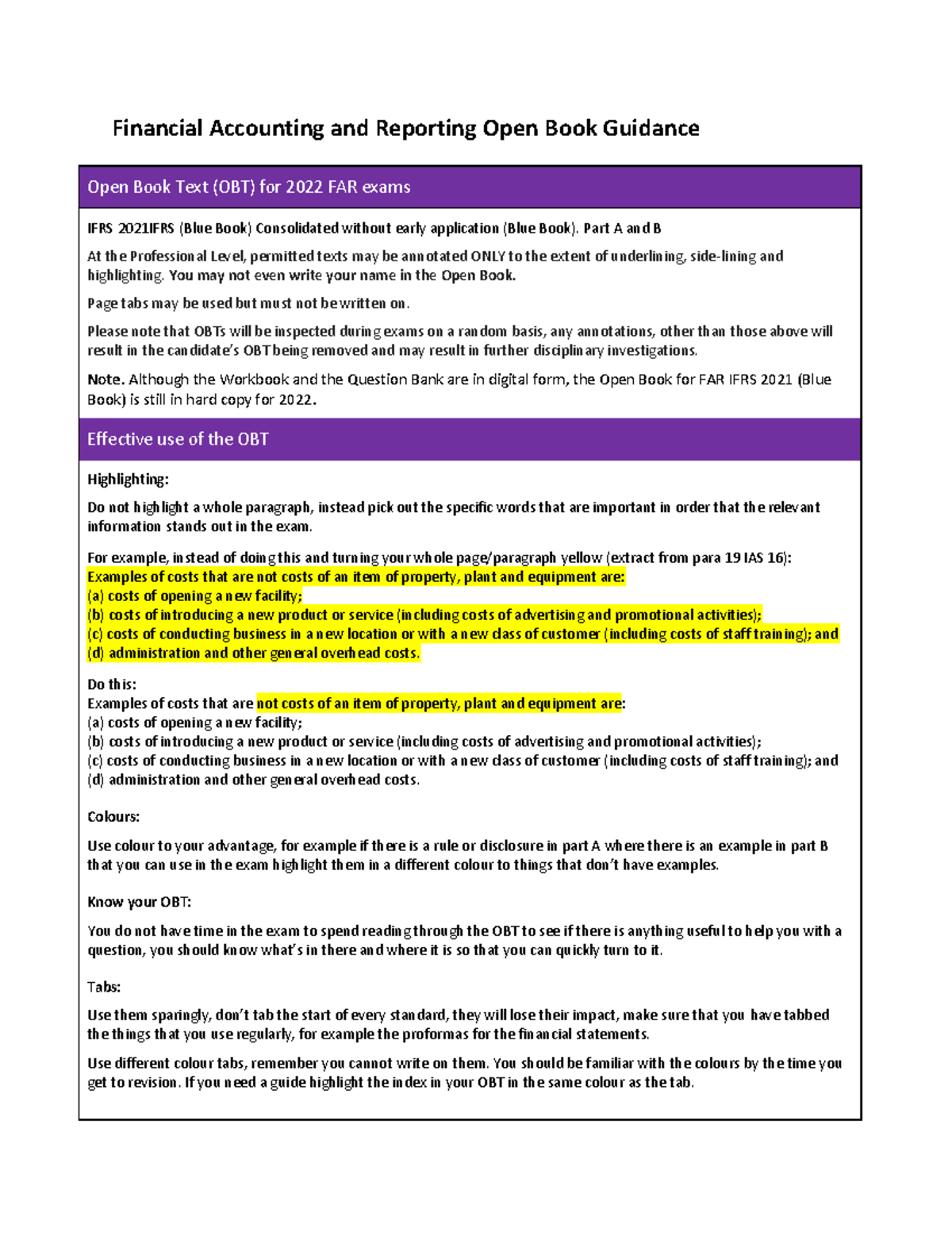 2022 FAR Open book guidance - Financial Accounting and Reporting Open ...