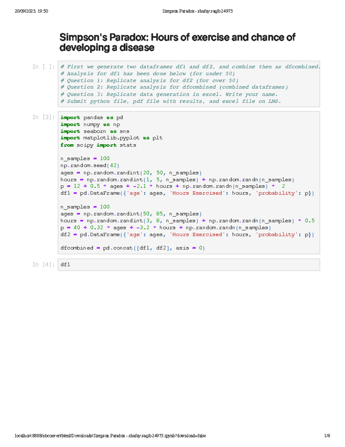 Simpson Paradox - shafay saqib 24973 - Simpson's Paradox: Hours of ...