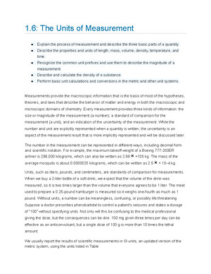 Chem 121 Study Guide 1 - Lecture notes 1-4 - Chapter 1. Introduction ...