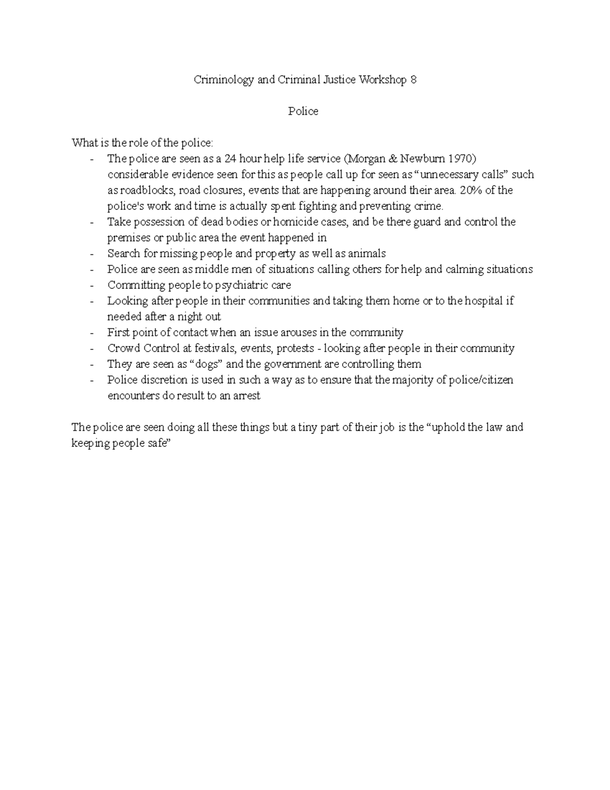 Crim & CJ Workshop 8 - Criminology and Criminal Justice Workshop 8 ...