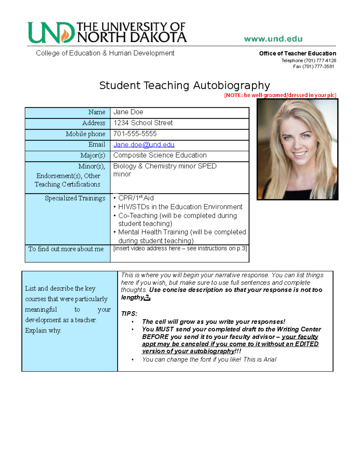 Autobiography-Template-07 - College of Education & Human Development ...