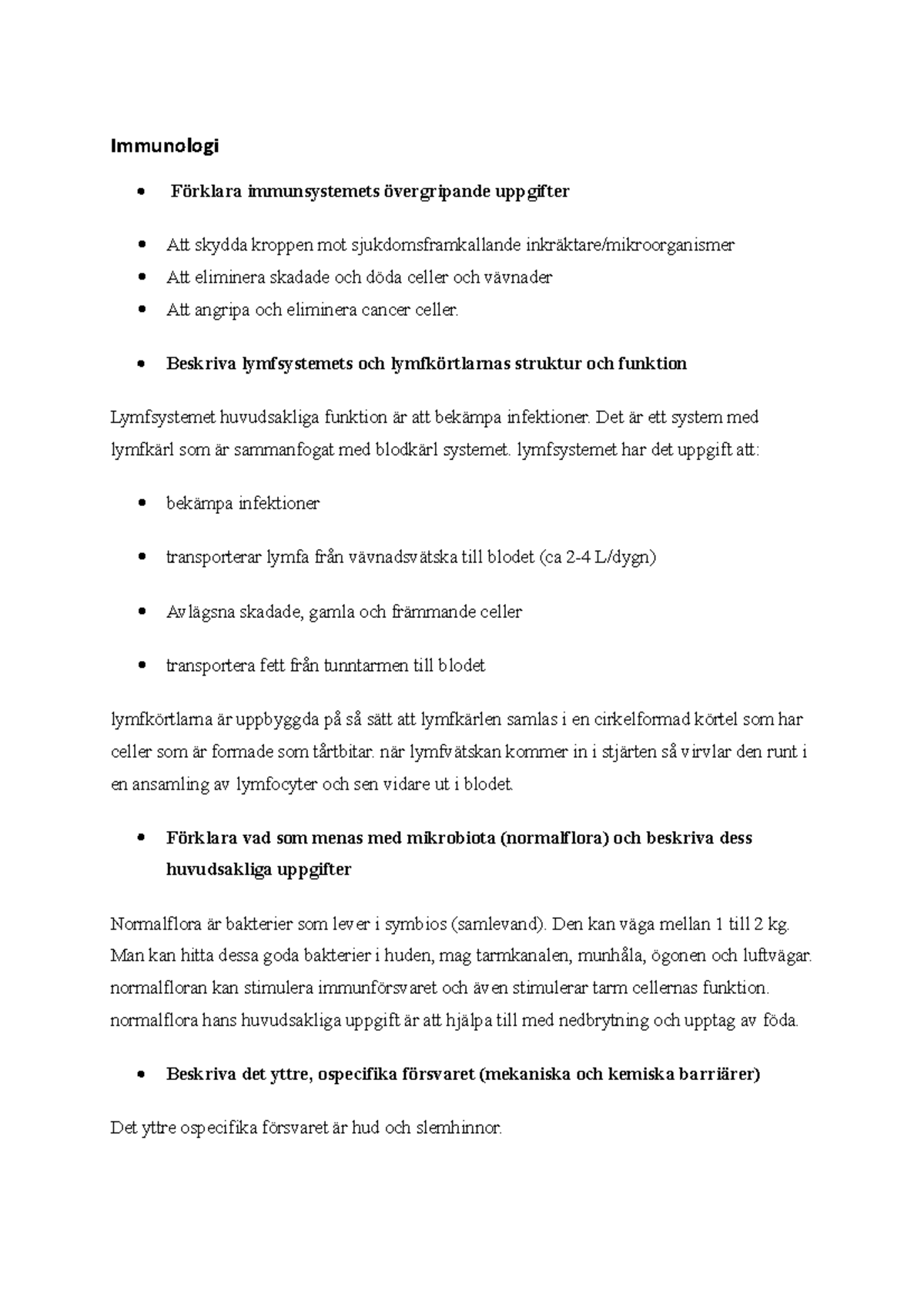 Anatomi 1 Del 2 - kort - Immunologi F漃ࠀrklara immunsystemets 漃 ...