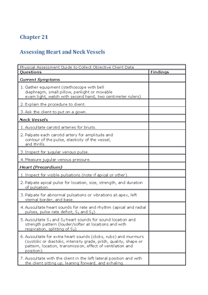 Assessing heart and neck vessels - Chapter 21 Assessing Heart and Neck ...