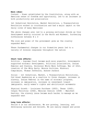 Period 4 APUSH Notes - Period 4 (1800-1848) - APUSH Key Ideas 1. The ...