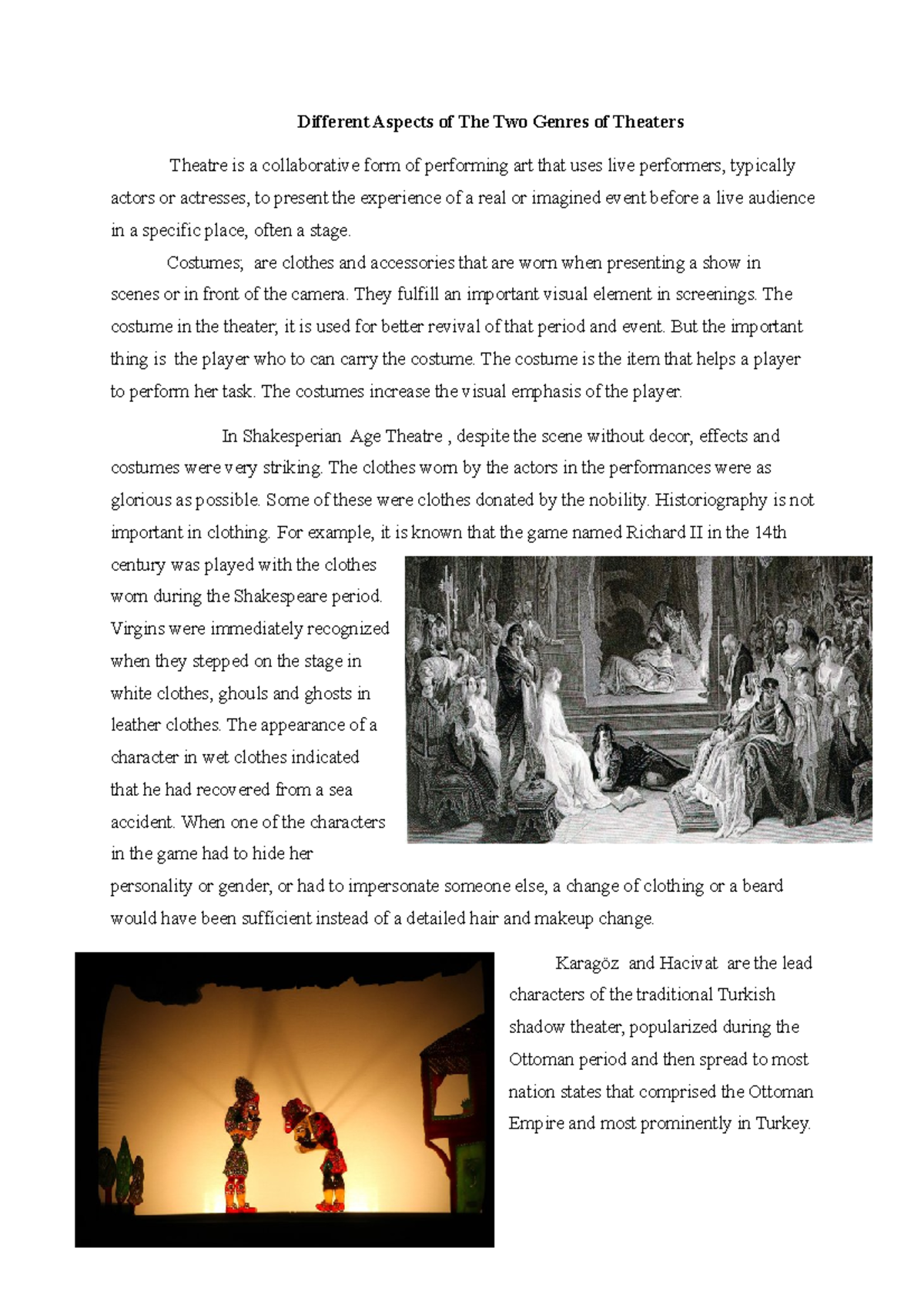 Costumes - cultural origins of theathre - Different Aspects of The Two ...