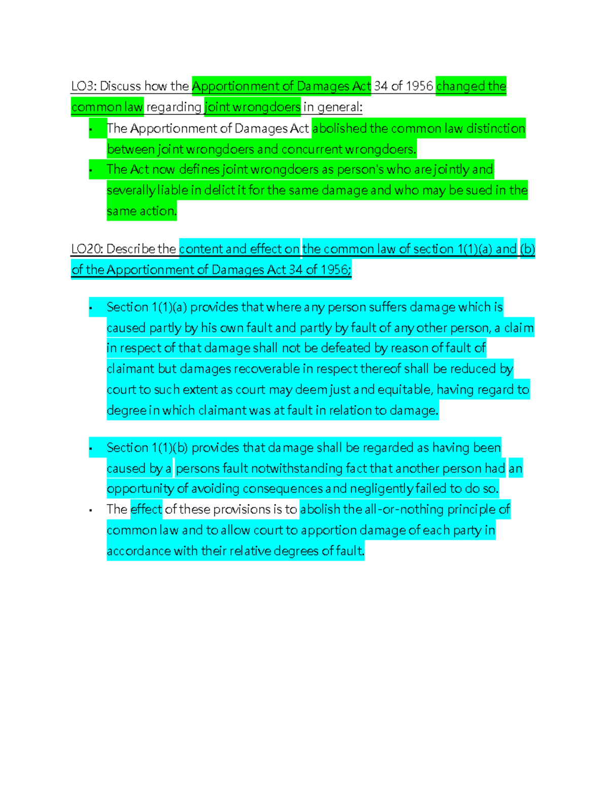 Apportionment OF Damages - The Act now defines joint wrongdoers as ...