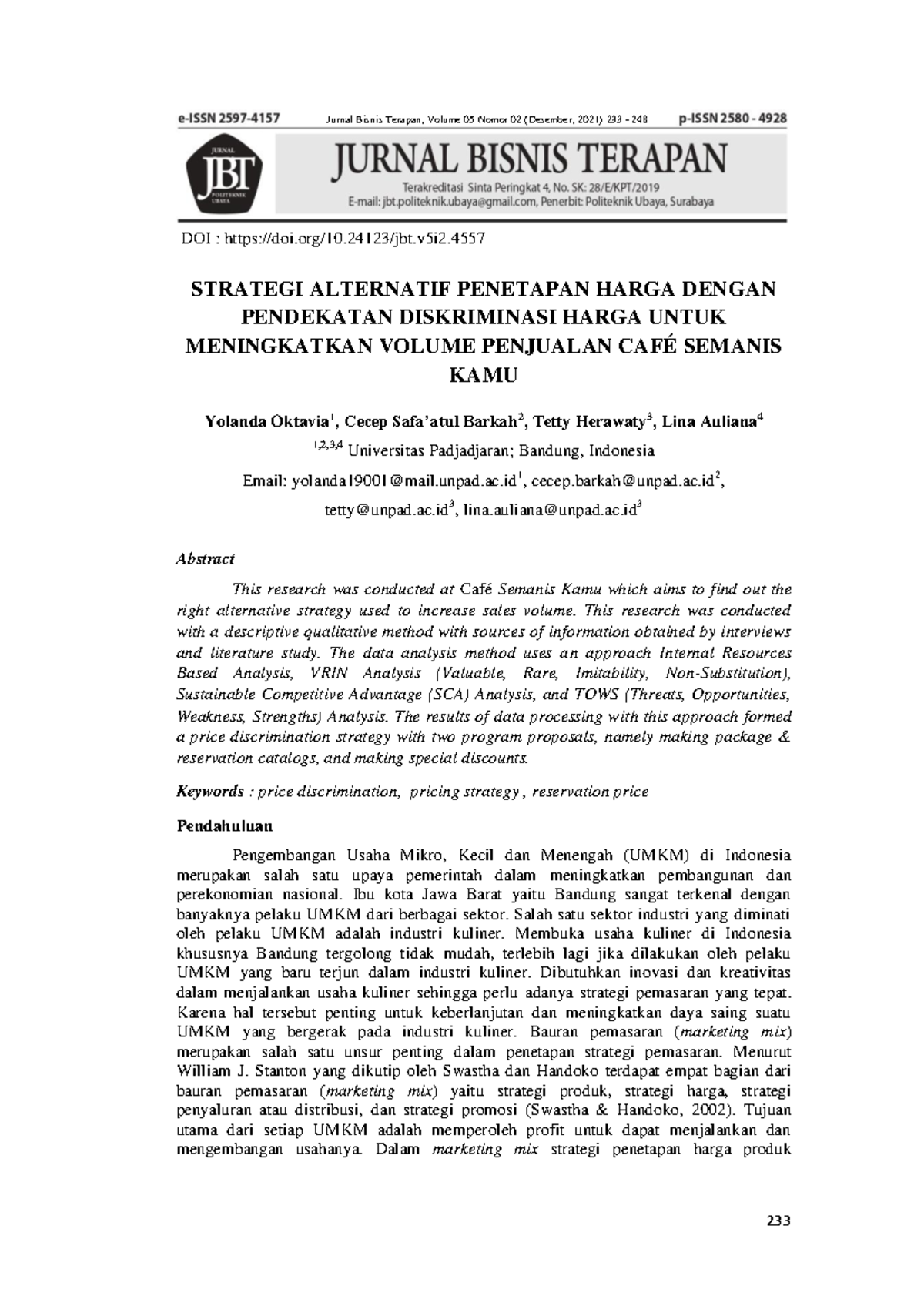4557-Article Text-12534-2-10-20211217 - DOI : doi/10.24123/jbt.v5i2. Jurnal Bisnis Terapan ...