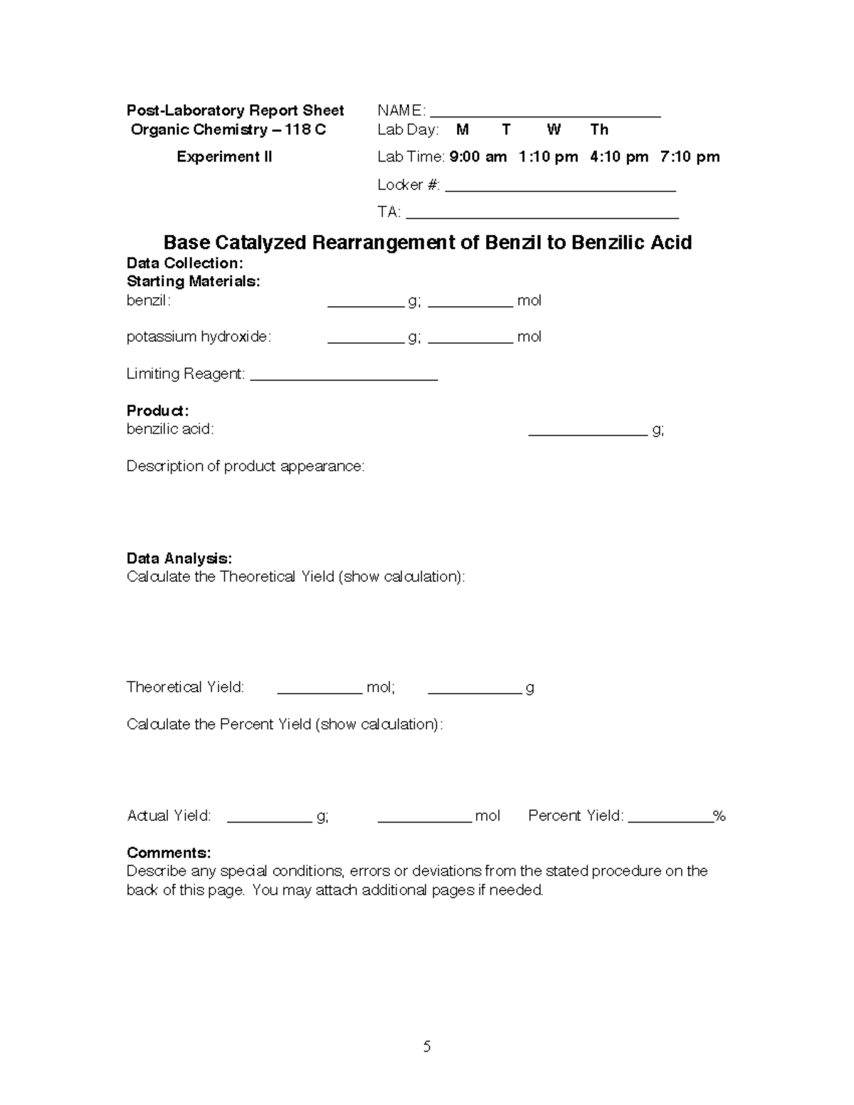 Post Laboratory Report 2 - CHEM 3411 - UC Denver - Studocu