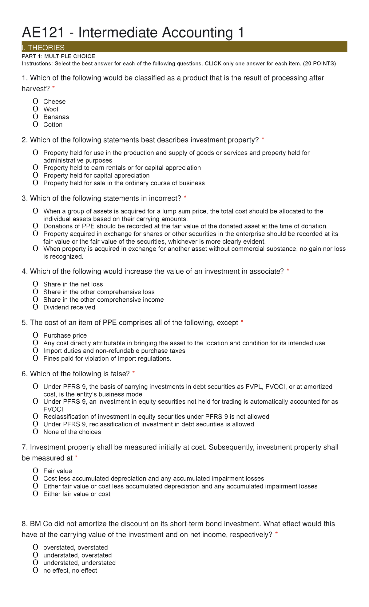 AE121- MID TERM EXAM - midterm examination - AE121 - Intermedi ate ...