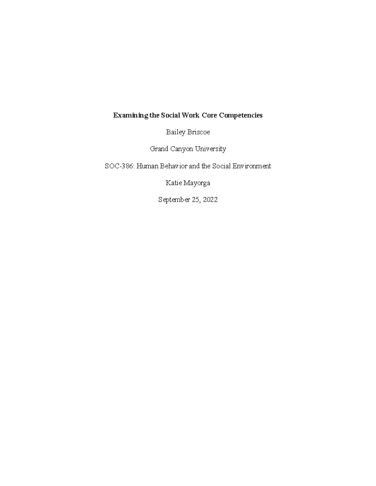 Examining the Social Work Core Competencies - Within social work there ...