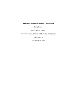 SOC-386 Examining the Social Work Core Competencies-3 - Examining the ...