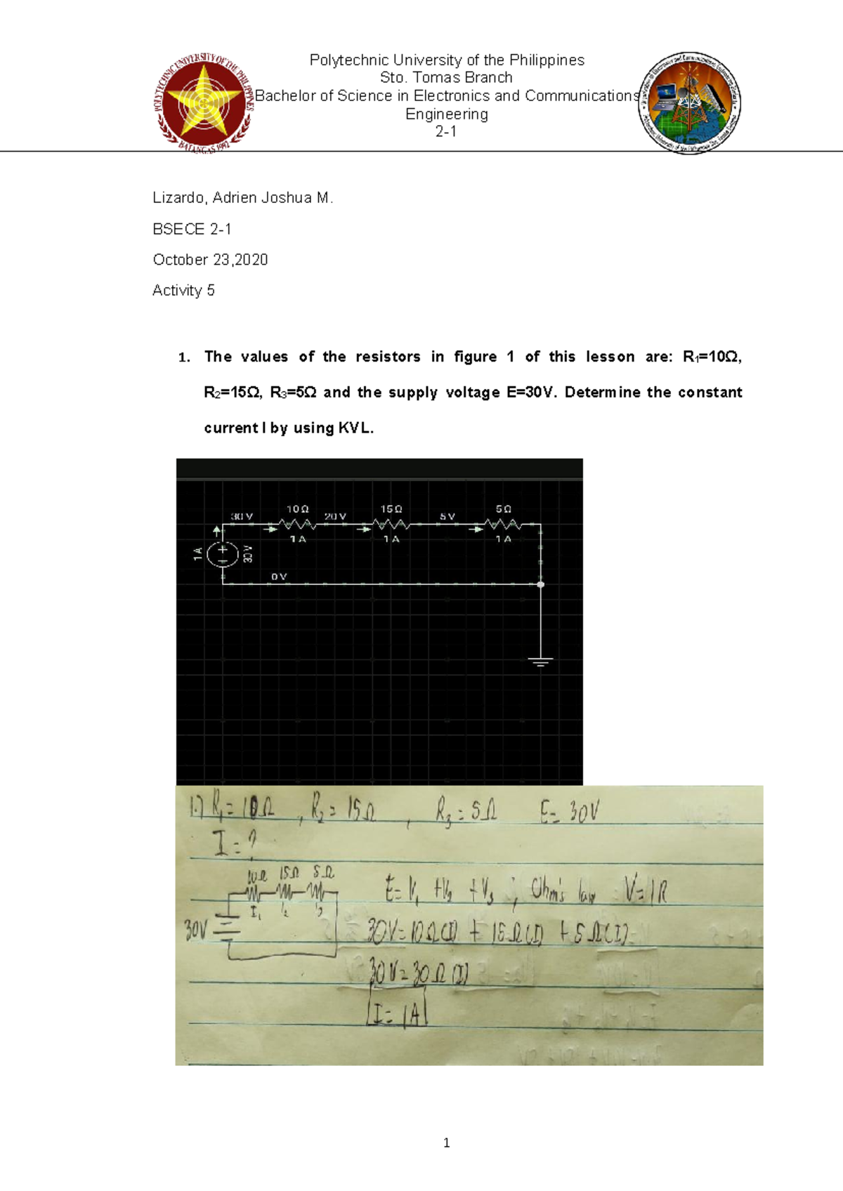 Lizardo Adrien Joshua Acivity 5 Circuits - Circuits 2 - Polytechnic ...