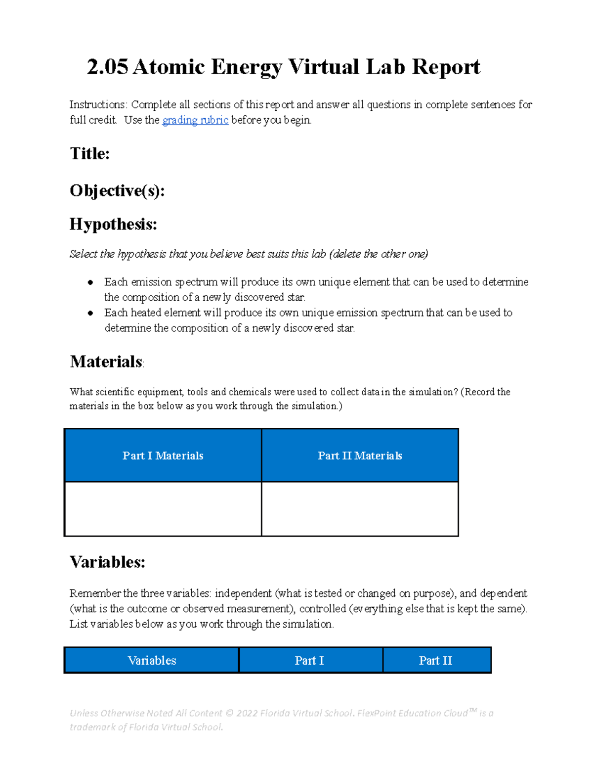 Copy of 2.05 - Atomic Energy Lab Report - 2 Atomic Energy Virtual Lab ...