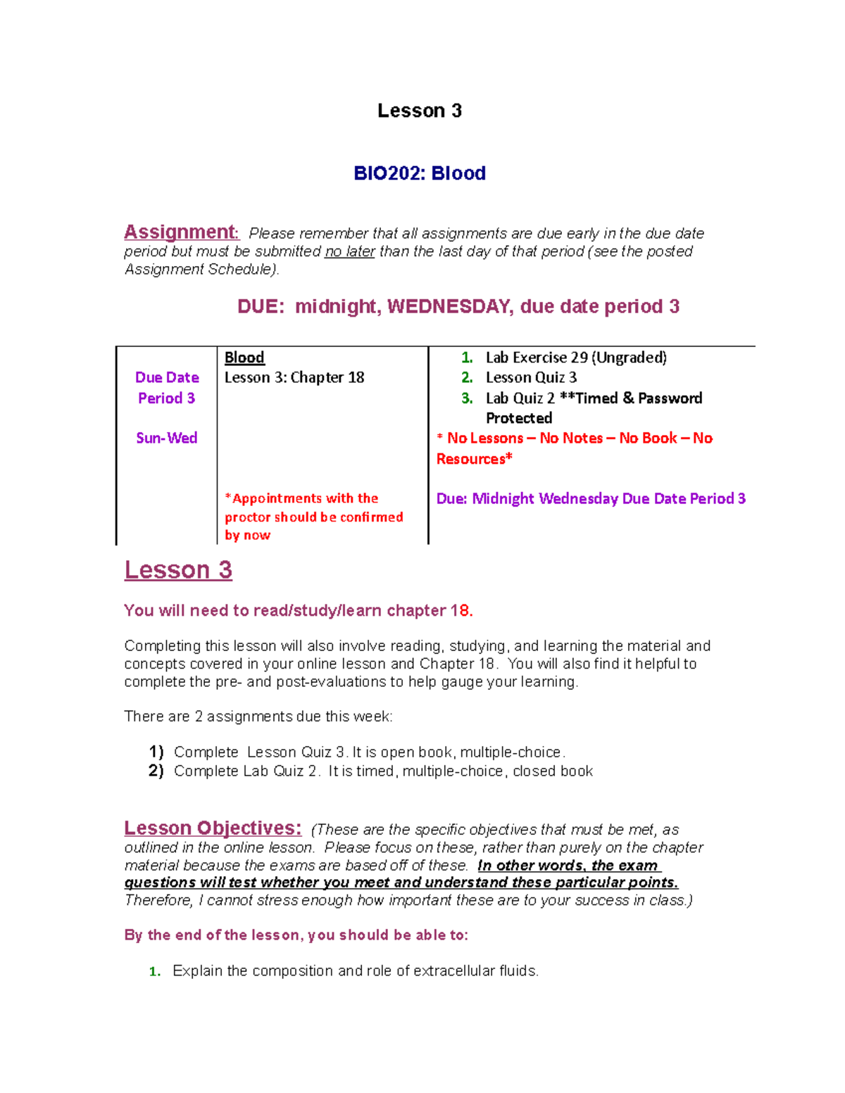 Period 3 Blood - Lecture Notes - Lesson 3 BIO202: Blood Assignment ...