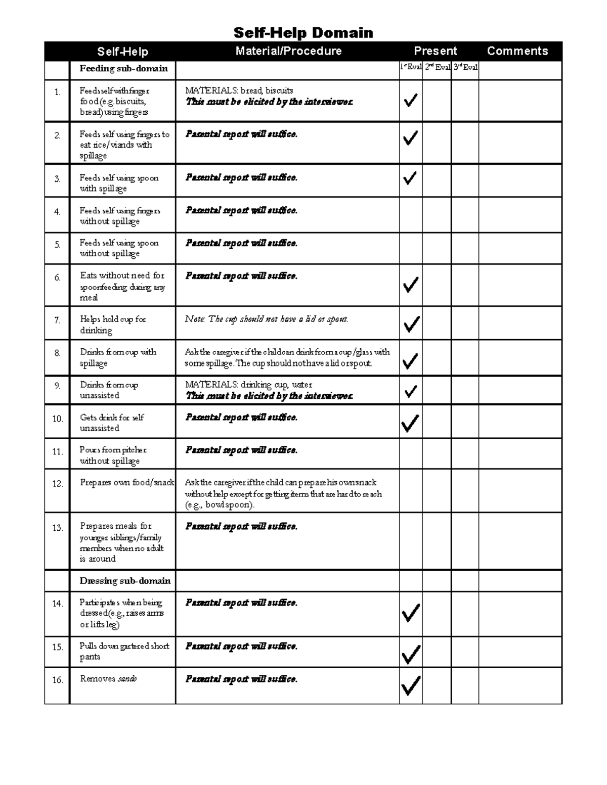 ECCD Checklist - qwertyuiop - Self-Help Domain Self-Help Material ...