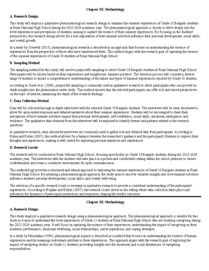 Chapter 3 - Chapter 3 Chapter III Methodology Research Design This ...