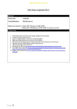 CIVE1210 - RMIT University - Steel Structures 2 - Studocu